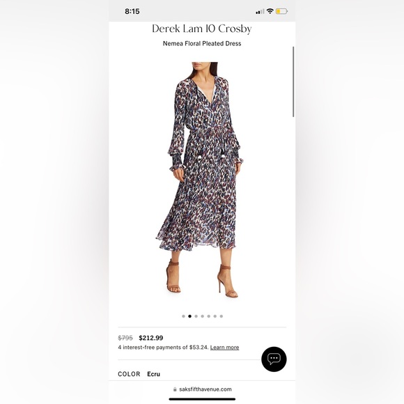 10 Crosby Derek Lam | Dresses | New With Tag Stylish Summer Stunning Midi Dress | Poshmark